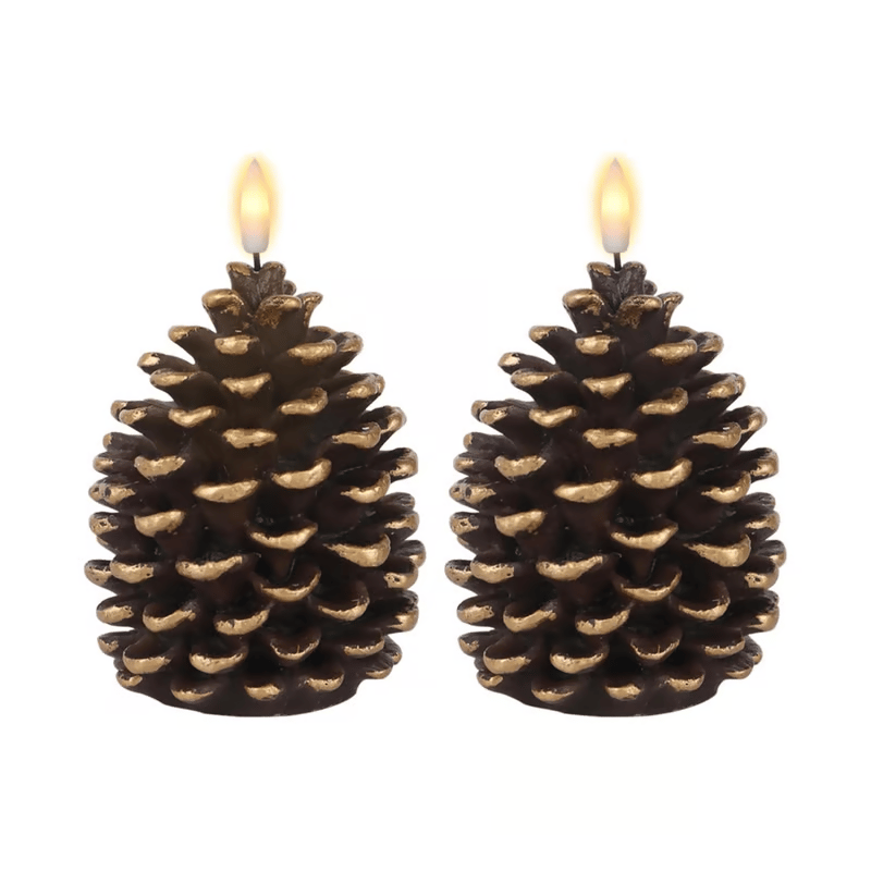 Christmas 3D Pine Cone Candles-Flameless Pine Cone Candles & Real ...