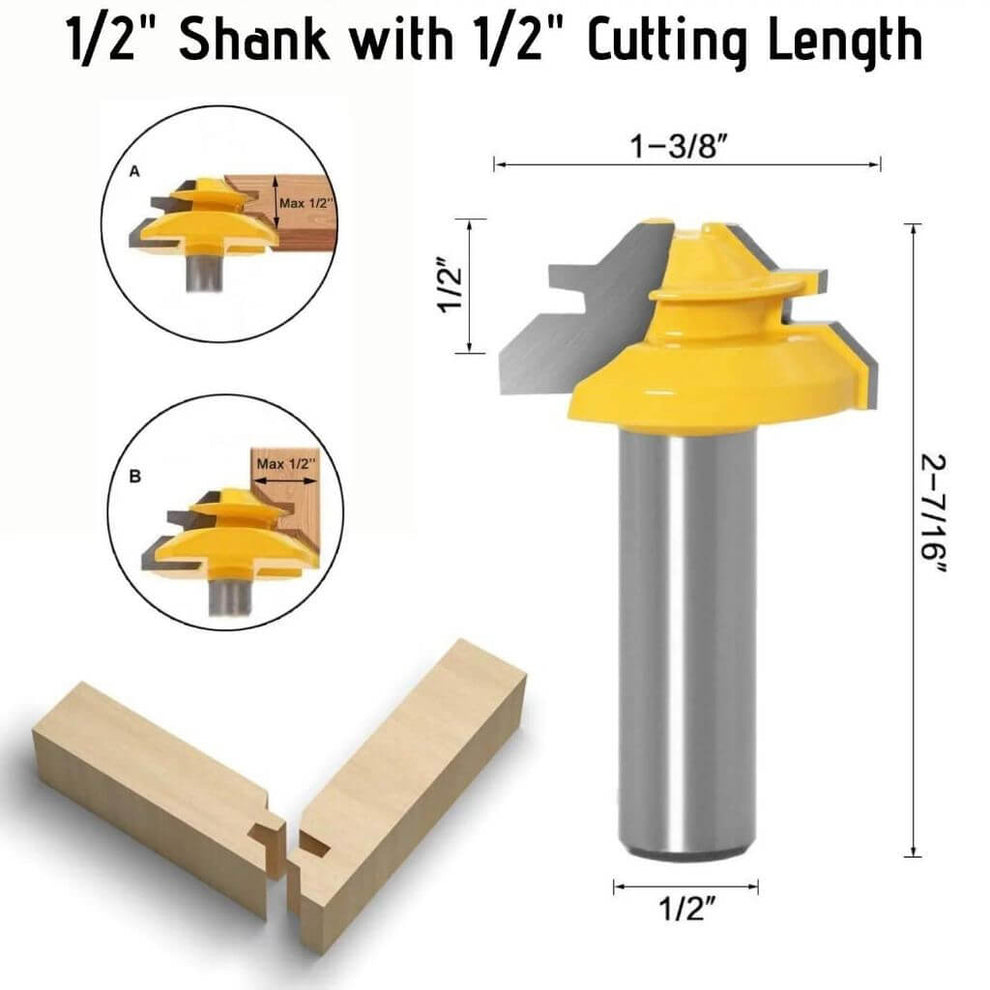 🔥45-degree Lock Miter Router Bit - 1/2" Shank – topdoon.com
